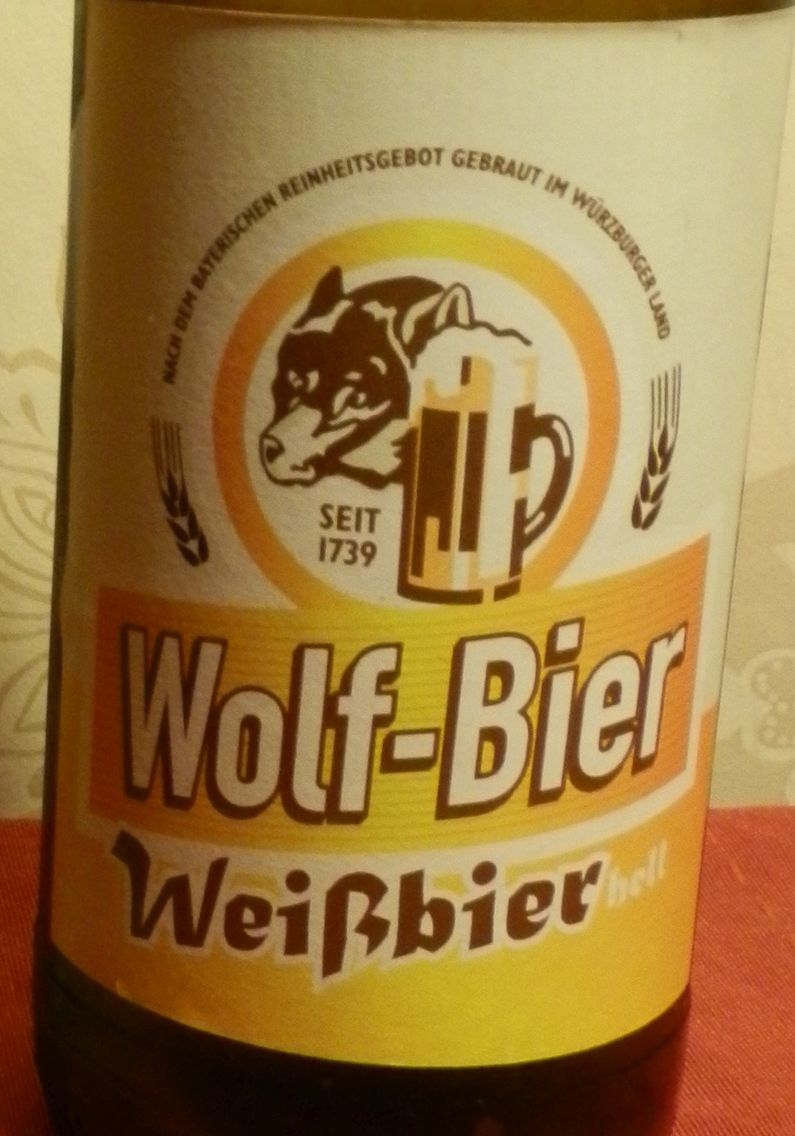 Wolf-Bier/Fuchsstadt (gebraut bei Kauzen Bräu/Ochsenfurt): Weißbier (Nr ...